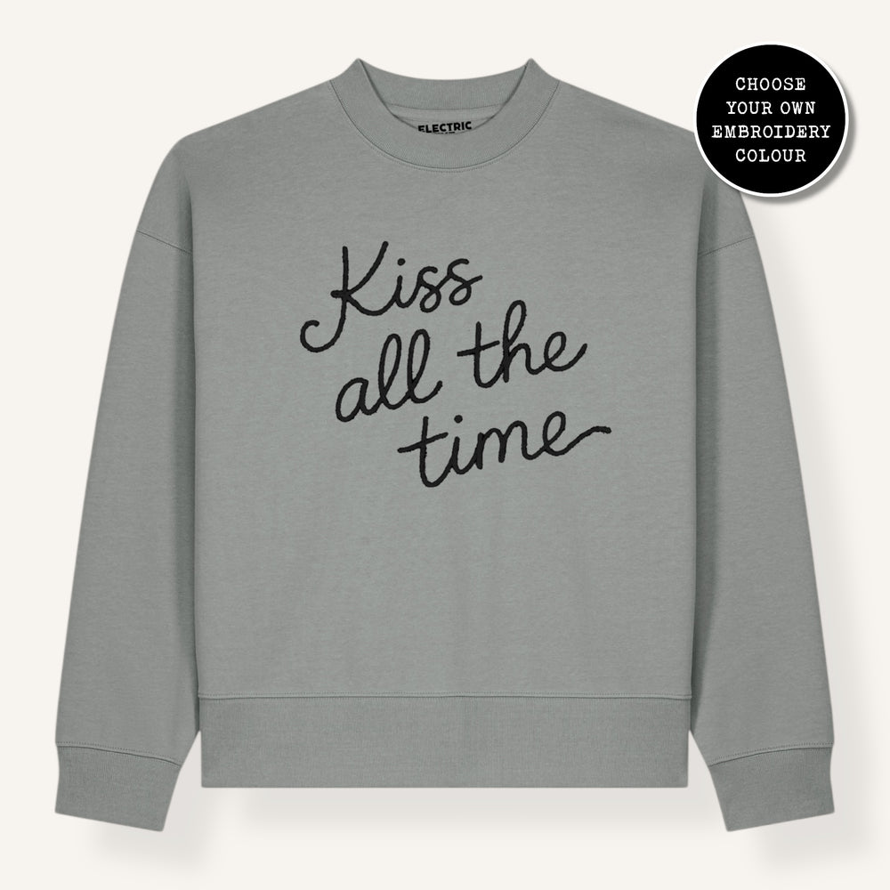 Men's 'KISS ALL THE TIME' embroidered organic cotton 'Ryler' sweatshir