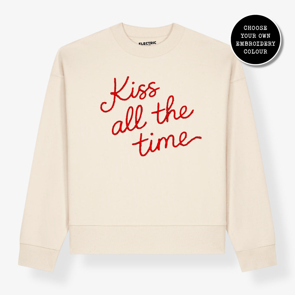 Men's 'KISS ALL THE TIME' embroidered organic cotton 'Ryler' sweatshir