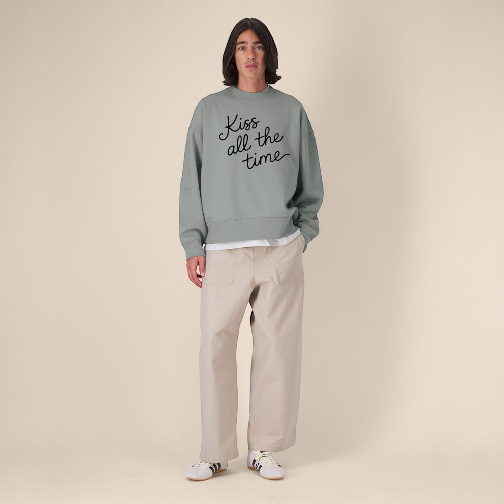 Men's 'KISS ALL THE TIME' embroidered organic cotton 'Ryler' sweatshir
