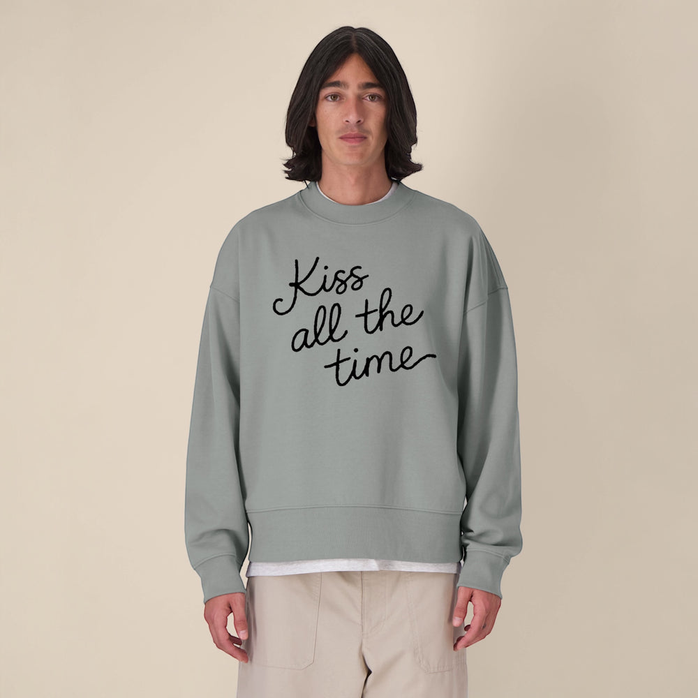 Men's 'KISS ALL THE TIME' embroidered organic cotton 'Ryler' sweatshir