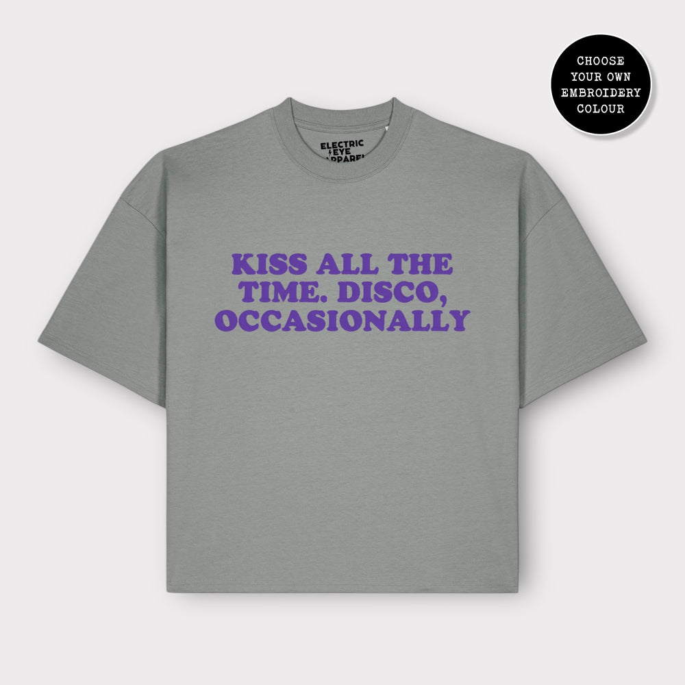 Unisex 'KISS ALL THE TIME. DISCO, OCCASIONALLY' embroidered organic co