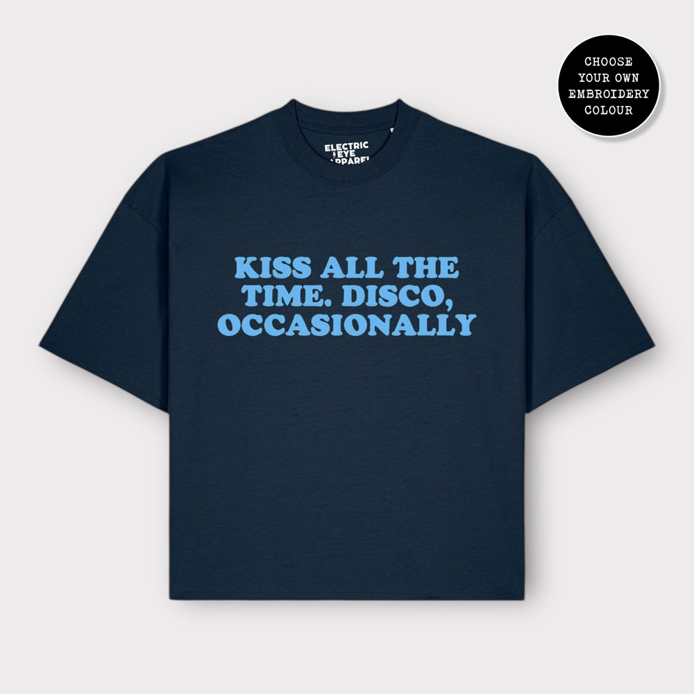 Unisex 'KISS ALL THE TIME. DISCO, OCCASIONALLY' embroidered organic co